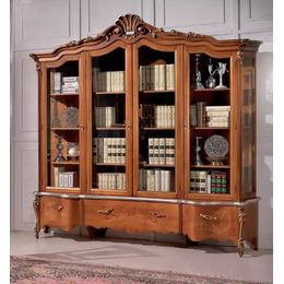 JVmoebel Bücherregal Klassischer Luxus Bücherschrank Massivholz Bücherregal