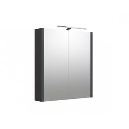 Welltime Spiegelschrank Urban Türen mit Soft-Close-Funktion, mit 2 Glaseinlegeböden, grau