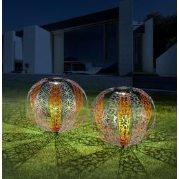 Globo Lighting - SOLARLEUCHTE METALL SILBERFARBEN, 1XLED - Solarleuchte Metall silber, LED
