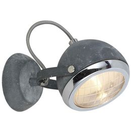 Brilliant - Lampe Rider Wandspot grau Beton 1x QT14, G9, 33W, geeignet für Stiftsockellampen (nicht enthalten) Kopf schwenkbar - grau