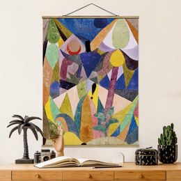 MICASIA Stoffbild mit Posterleisten - Paul Klee - Mildtropische Landschaft - Hochformat 4:3 Größe HxB: 66.4cm x 50cm Material: Eiche