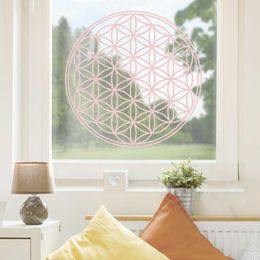 MICASIA - Fensterfolie - Fenstertattoo Blume des Lebens - Milchglasfolie Farbe: Refreshing Mint Größe: 35cm x 35cm