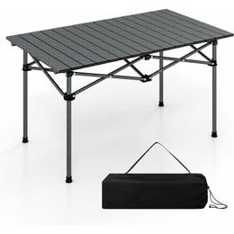 GOPLUS Klappbarer Campingtisch aus Aluminium, Wasserdichter Picknicktisch mit großer Tischplatte & rutschfeste Füße, Tragbarer Klapptisch mit