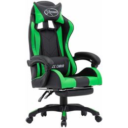 Prolenta Premium - Gaming-Stuhl mit Fußstütze Grün und Schwarz - Grün