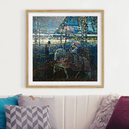 MICASIA Bild mit Rahmen - Wassily Kandinsky - Reitendes Paar Größe HxB: 70cm x 70cm, Rahmen: Eiche