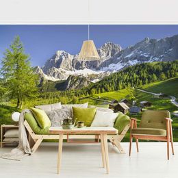 MICASIA Fototapete Berge - Steiermark Almwiese - Vliestapete Premium Breit Größe HxB: 190cm x 288cm