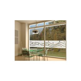 MICASIA Fensterfolie - Sichtschutzfolie No.UL952 Wellen und Kreise 2 - Milchglasfolie Farbe: Frosted Größe: 60cm x 336cm