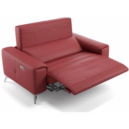 Leder 2-Sitzer Sofa Mini bella Rot 17 x 100 x 78 cm Füße: Matt-Schwarz - Rot - Sofanella