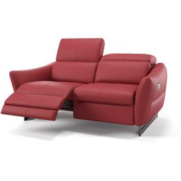 Leder 2-Sitzer modena Rot 156 x 108 x 74 cm - Rot - Sofanella