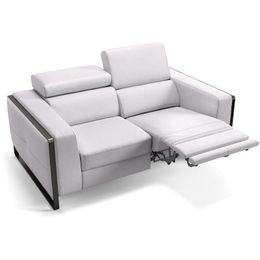 Leder 2-Sitzer manzano Weiß 188 x 109 x 77 cm Füße: Schwarz - Weiß - Sofanella