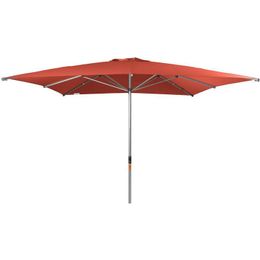 Sonnenschirm/ Großschirm Alu Expert Teleskop 350 x 350 cm, terracotta, ohne Volant, Bezug aus 100% Polyester, Gestell aus Aluminium, 22,3 kg - Doppler