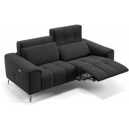 Stoff 2-Sitzer Sofa salento Schwarz 178 x 100 x 80 cm Füße: Matt-Schwarz - Schwarz - Sofanella