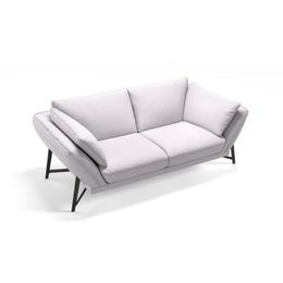 Leder 2-Sitzer Sofa estella Weiß 194 x 99 x 82 cm Füße: Matt-Schwarz - Weiß - Sofanella