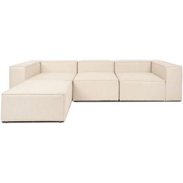 Home Deluxe Sofa verona - Beige, Größe: l - ca. 327 x 70 x 207 cm, Sitzhöhe: 46 cm, Sitztiefe: 80 cm, inkl. Kissen i Modulares Sofa Modulsofa Ecksofa
