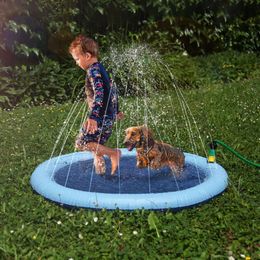 Bestlivings Splash Pool - Ø170cm inkl. Schlauch - Sprinkler Wasser-Spielmatte mit Anti-Rutsch Beschichtung - Sprinklerpool für Kinder, Hunde - Planschbecken