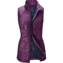 Damen Steppweste mit kontrastfarbigem Futter violett, Gr&ouml;&szlig;e 56