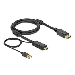 Delock HDMI/DisplayPort HDMI-Kabel 4K 30 Hz 1,0 m schwarz