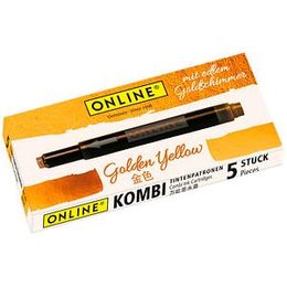 ONline® 17178/12 Tintenpatronen für Füller Golden Yellow 5 St.