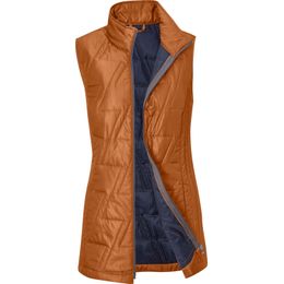Damen Steppweste mit kontrastfarbigem Futter cognac, Gr&ouml;&szlig;e 40