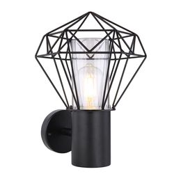 Globo Lighting - HORACE - Außenleuchte Edelstahl schwarz, 1x E27 LED