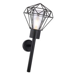 Globo Lighting - HORACE - Außenleuchte Edelstahl schwarz, 1x E27 LED