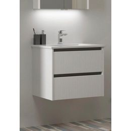 Welltime Waschtisch Urban, mit Keramik Waschbecken, 2 Schubladen mit Softclose, Breite 60 cm, weiß