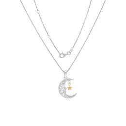 Firetti Kette mit Anhänger Schmuck Geschenk Silber 925 Halsschmuck Halskette Venezianer Mond, gelb|goldfarben|silberfarben