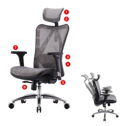Bürostuhl MCW-J87, Schreibtischstuhl, ergonomisch verstellbare Armlehne 150kg belastbar ~ Bezug grau, Gestell schwarz