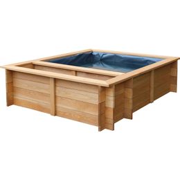 Dobar Gartenteich, pflegeleichter Hochteich inkl. Teichfolie aus Kiefer versch. Modelle