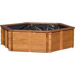 Dobar Gartenteich, pflegeleichter Hochteich inkl. Teichfolie aus Kiefer versch. Modelle