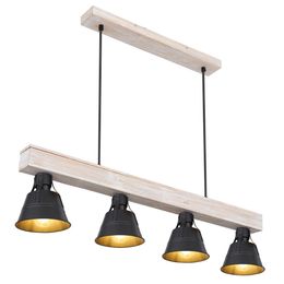 Globo Lighting - GÜNTHER - Hängeleuchte Holz naturfarben, 4x E27