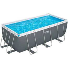 Bestway Framepool Power Steel™ (Set), Frame Pool mit Filterpumpe 412x201x122 cm, grau, grau