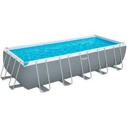 Bestway Framepool Power Steel™ (Komplett-Set), Frame Pool mit Filterpumpe 640x274x132 cm, grau, grau