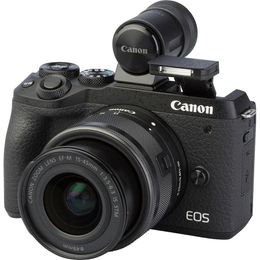 Spiegelreflexkamera - Canon EOS M6 Mark II Schwarz + Objektivö Canon EF-M 15-45mm f/3.5-6.3 IS STM