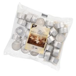Papstar Teelicht 30 Teelichte Ø 39 mm · 22 mm weiss · mit langer Brenndauer 8 h, weiß