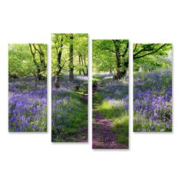 islandburner Leinwandbild Bild auf Leinwand Blaue Glocken Gesamtstruktur In Schottland 130x80cm