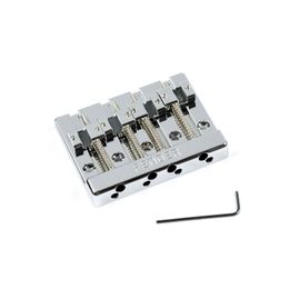 Fender E-Bass, Tuning Parts für Bässe, Brücken, Stege, Saitenhalter, HiMass 4-String Bass Bridge with Brass Saddles - Bass-Ersatzteil