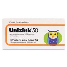 Köhler Pharma Unizink 50 magensaftresistente Tabletten 20 St