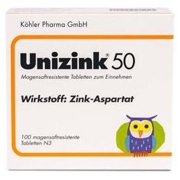 Köhler Pharma Unizink 50 magensaftresistente Tabletten 100 St