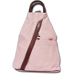 Florence Cityrucksack Florence Damen Tasche Echtleder rosa (Schultertasche