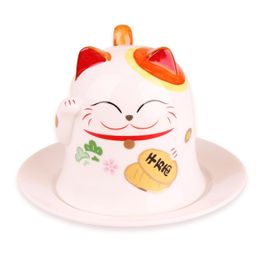 Goodwei Dekofigur Kaffeetasse "Maneki-Neko" -Tasse im Design der japanischen Glückskatze (2 St)