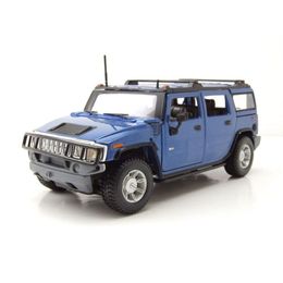 Maisto® Modellauto Hummer H2 SUV 2003 blau metallic Modellauto 1:24 Maisto