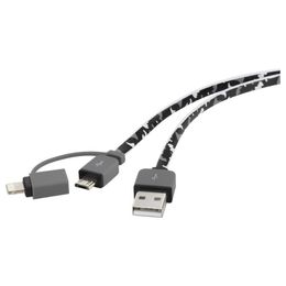 Renkforce Micro-USB/Lightning 2-in-1 Lade- & Sync-Kabel 0.2 USB-Kabel