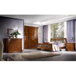 JVmoebel Schlafzimmer-Set Design Schlafzimmer Komplett Bett 2x Nachttische Kleiderschrank Luxus