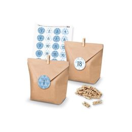 itenga befüllbarer Adventskalender Adventskalender Set 26 Geschenktüten + Klammern + Sticker