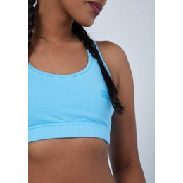 SPORTKIND Sport-BH Tennis Bustier breite Träger Mädchen & Damen hellblau