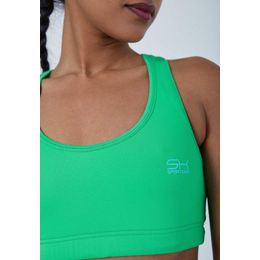 SPORTKIND Sport-BH Tennis Bustier breite Träger Mädchen & Damen grün