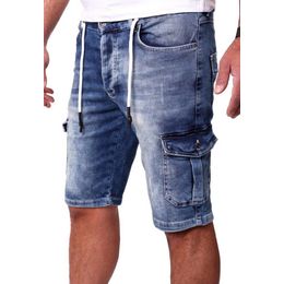 Reslad Jeansshorts Reslad Cargo Jeans Shorts Herren Kurze Hosen Somme Cargo-Shorts Sweatjeans Jeansbermudas Stretch Jeans-Hose