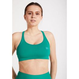 SPORTKIND Sport-BH Tennis Bustier gekreuzte Träger Mädchen & Damen smaragd grün