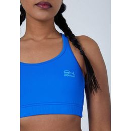 SPORTKIND Sport-BH Tennis Bustier gekreuzte Träger Mädchen & Damen kobaltblau